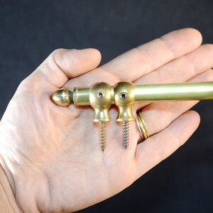 One Vintage French 23" Brass Cafe Rod, 58cm Picture Hanger, 2 Fixing ...