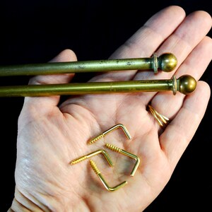2 Vintage 16 to 24 Extendable French Paris Brass Cafe Rods 4 New Fixing ...