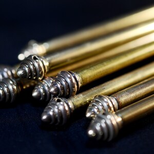 2 Vintage 16" to 24" Extendable French Paris Brass Cafe Rods + 4 Fixing ...