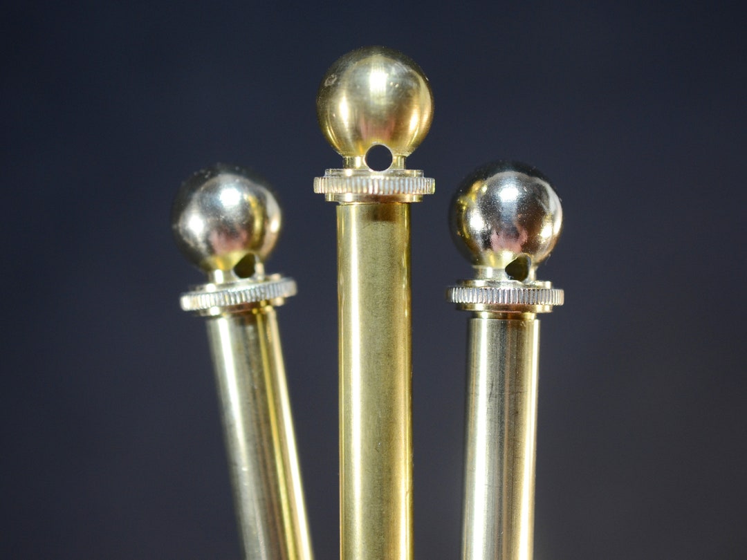 One Large Vintage 24" to 36" Extendable French Paris Brass Cafe Rod + 2 ...