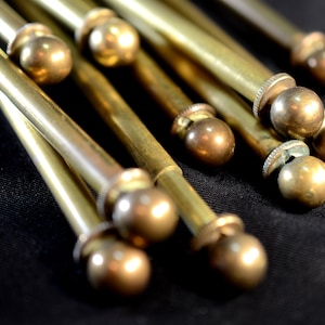 2 Vintage 16" to 24" Extendable French Paris Brass Cafe Rods + 4 Fixing ...