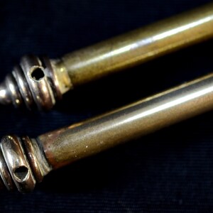 2 Vintage 16" to 24" Extendable French Paris Brass Cafe Rods + 4 Fixing ...