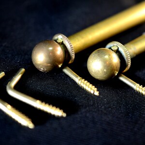 2 Vintage 16" to 24" Extendable French Paris Brass Cafe Rods + 4 Fixing ...