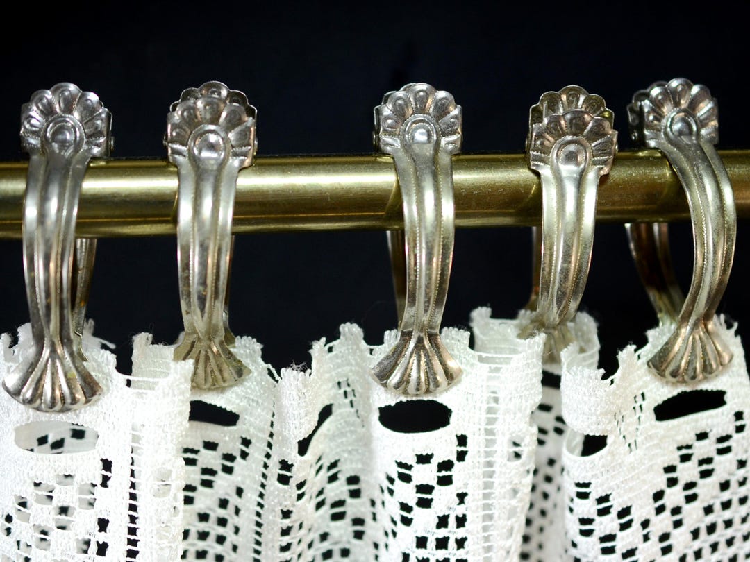 16 Large Vintage French Tin Cafe Curtain Ring Clips, 4.0cm 1 1/2 ...