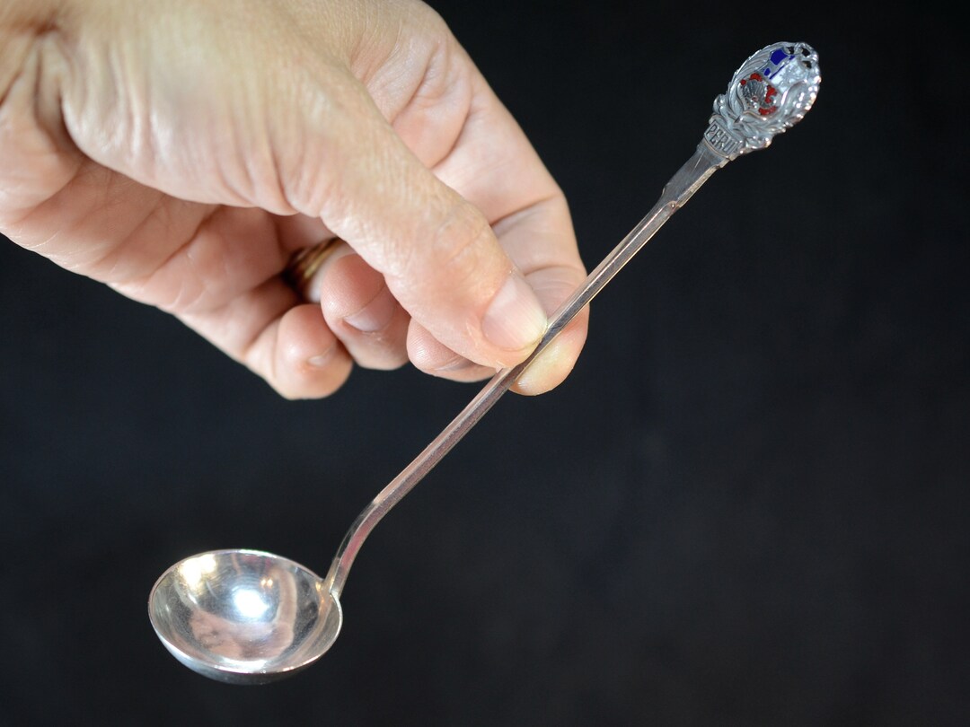 Vintage Peruvian Solid Silver Sugar Spoon: Llama & Vicuna Crest - Etsy