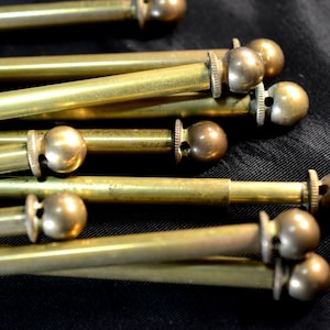 2 Vintage 16 to 24 Extendable French Paris Brass Cafe Rods 4 New Fixing ...