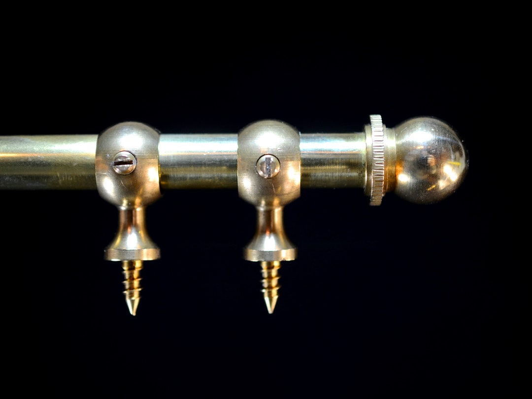 One Vintage 15" to 27" Extendable French Paris Brass Cafe Rod + 2 ...