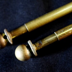 2 Vintage 16 to 24 Extendable French Paris Brass Cafe Rods 4 New Fixing ...