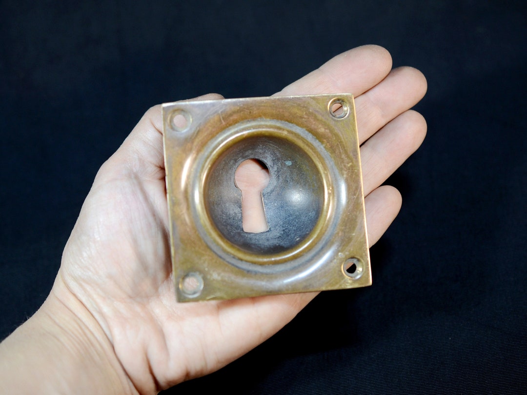 Antique 3 French Escutcheon, Cast Bronze Keyhole Plate, Recessed ...
