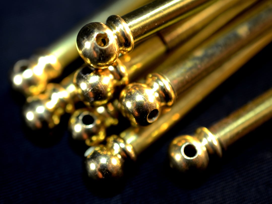 2 Vintage 16 to 23 Extendable French Paris Brass Cafe Rods 4 New Fixing ...