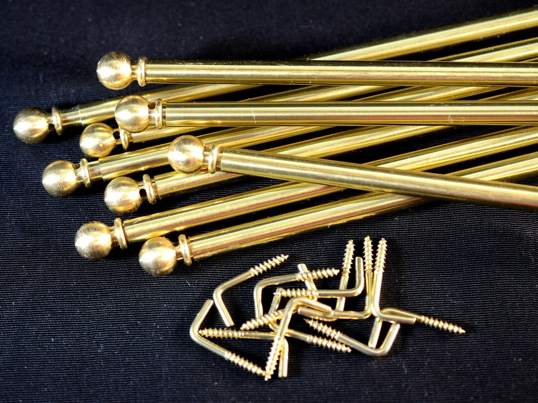 2 Vintage 20to 29 Extendable French Paris Brass Cafe Rods 4 New Fixing ...