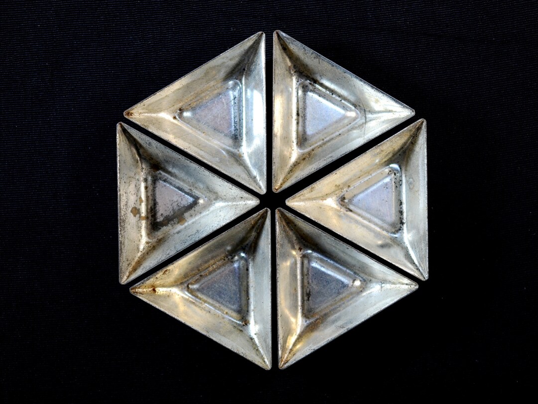 6 Vintage French Chocolate Molds, Triangle Triangular Chocolatiers ...