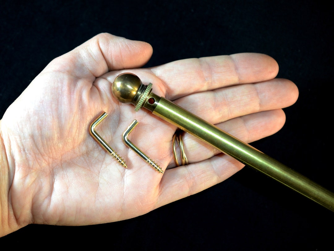 One Vintage 29 to 48 Extendable French Paris Brass Cafe Rod 2 Fixing ...