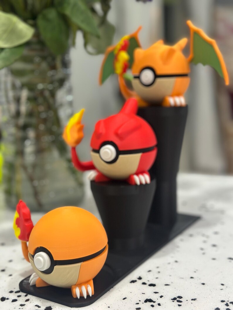 Charizard Evolution Poké Ball Set With Display Stand – 3-for-1 Special ...