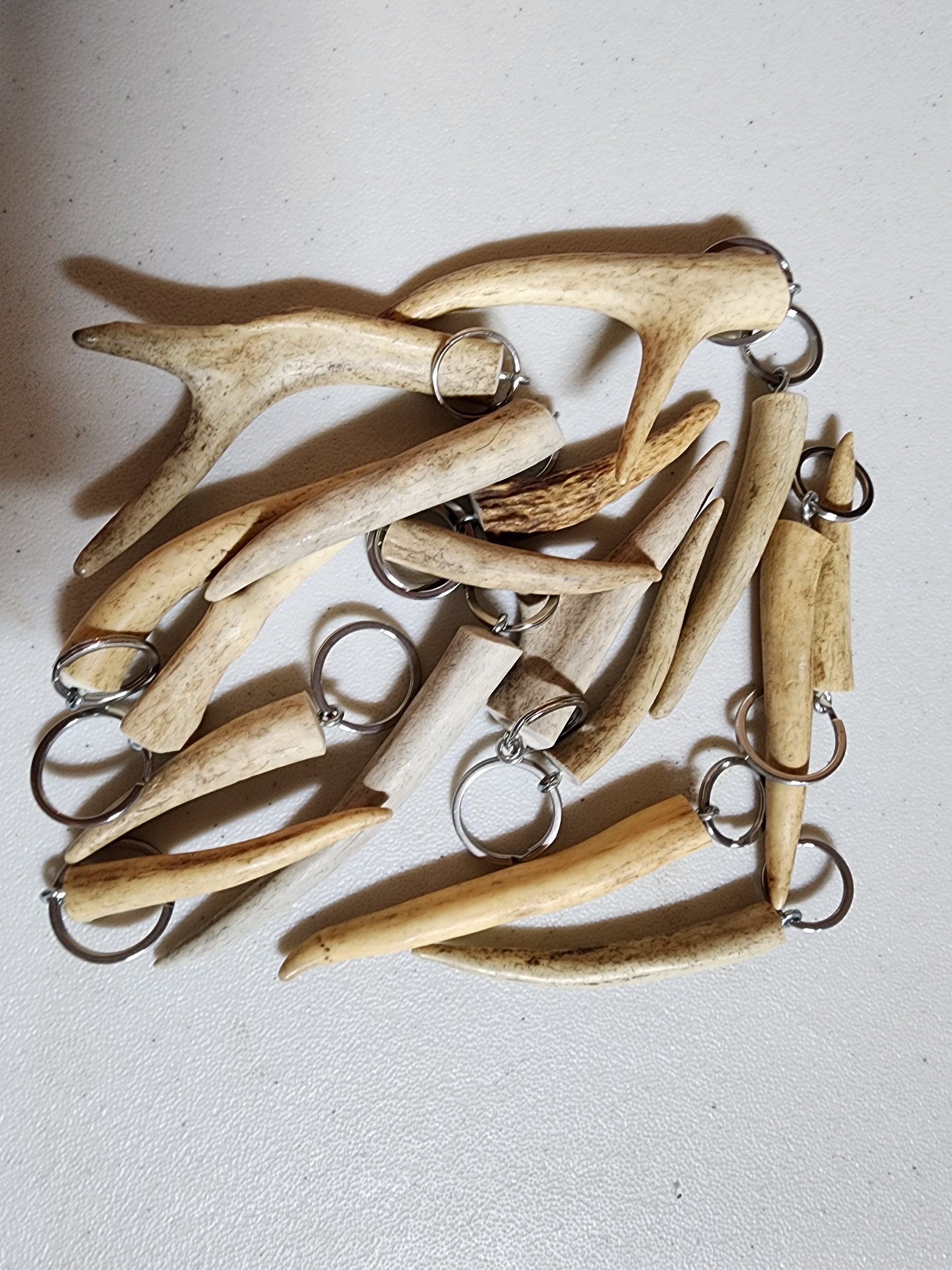 Authentic Deer Antler Keychain, Rustic Natural Accessory, Perfect for ...