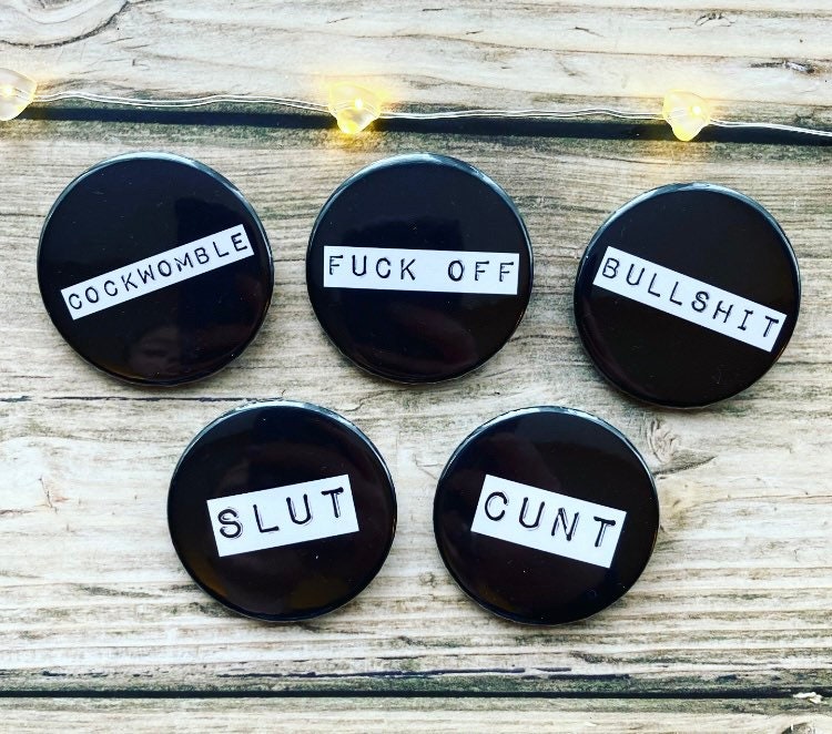 Set Of Rude Badges Swear word gifts swear word badges adult | Etsy