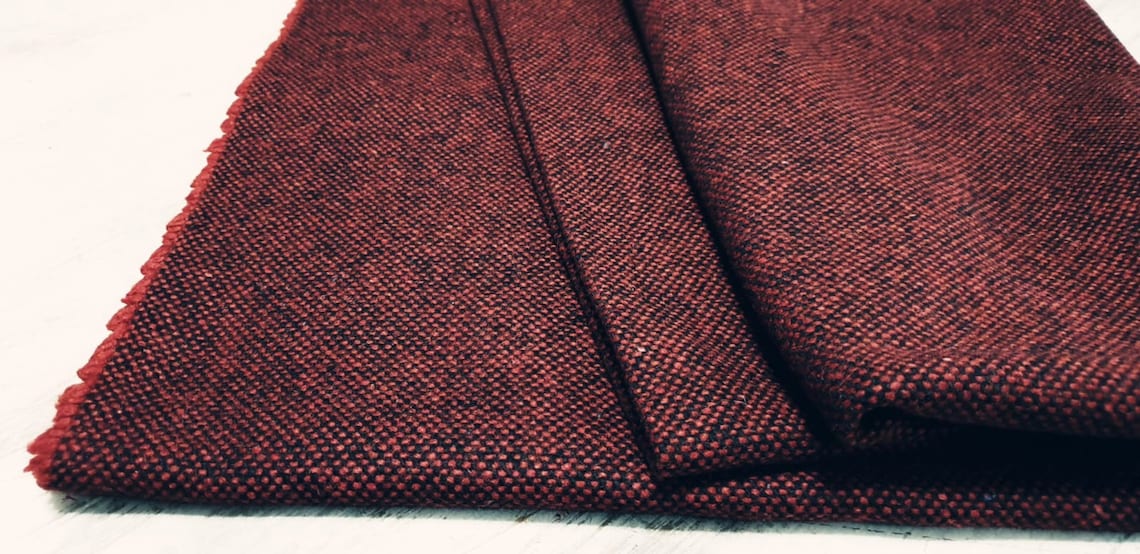 Rote Tweed Webstoffe DIY Bastel nähen Bordeaux Stoff - Etsy.de