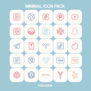 Ios14 Aesthetic Minimal Icon Pack 200+ | Pastel Icon | Social Media ...