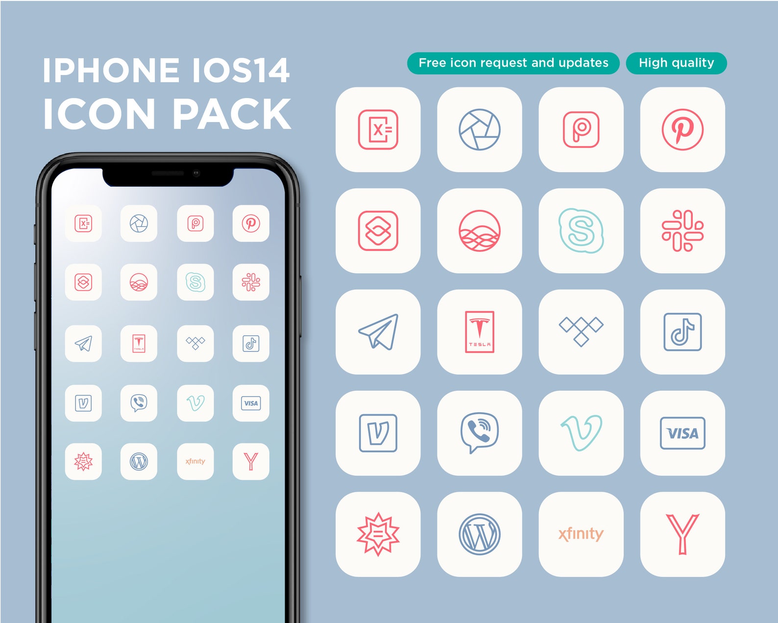 Ios14 Aesthetic Minimal Icon Pack 200 Pastel Icon Social | Etsy