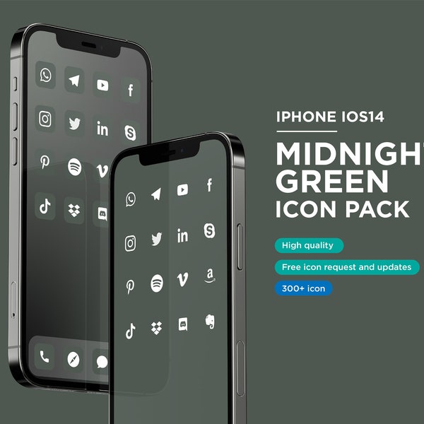 Dark Green App Icon - Etsy