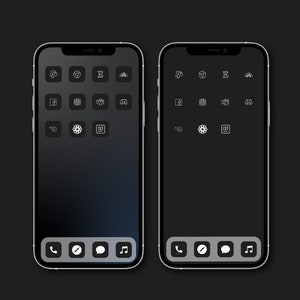 Black Ios16 Icon Pack 400+, Black Icon, Dark Minimal Icon, Social Media ...