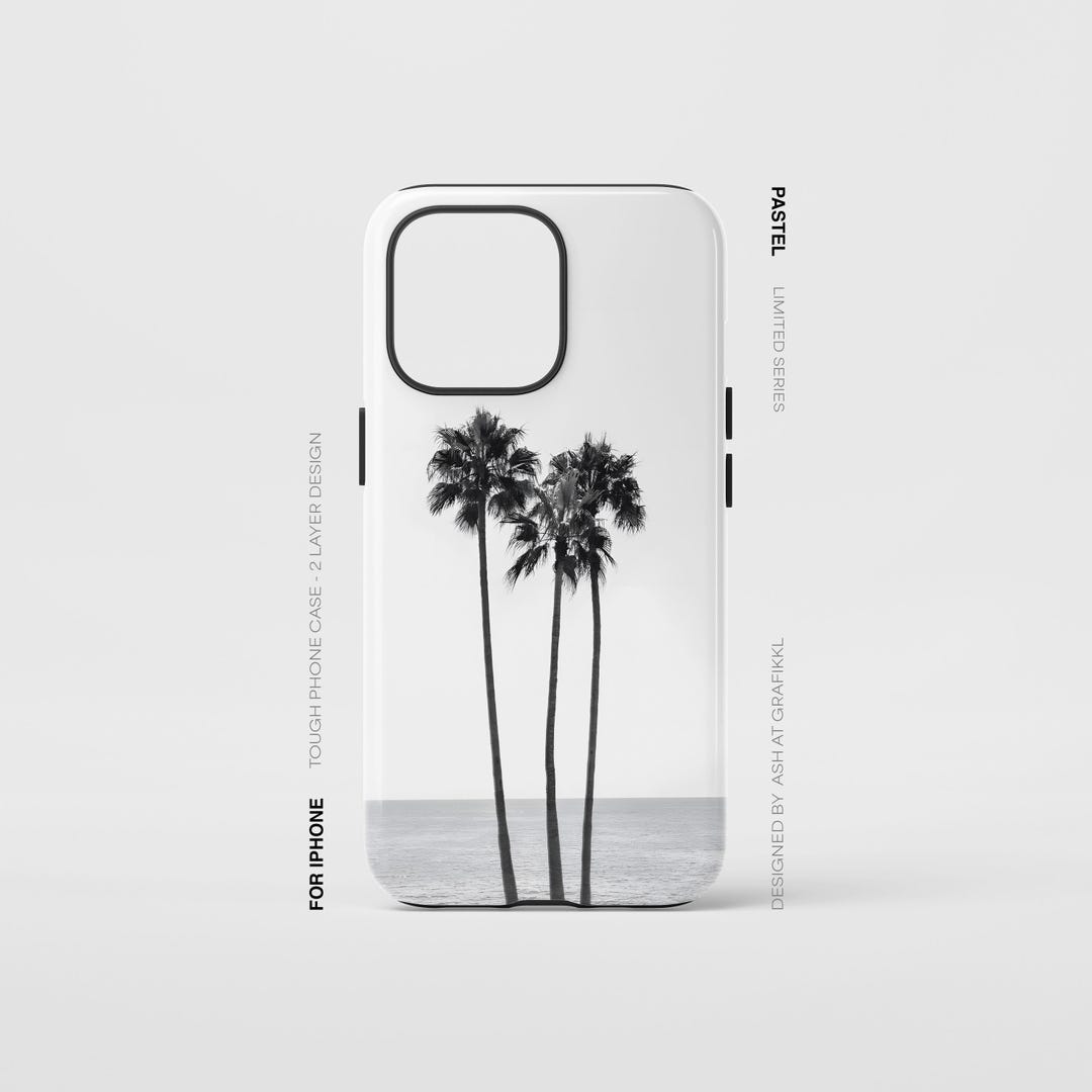 Black and White Palm Tree iPhone Case, Beach Vibe iPhone Case, Grey ...