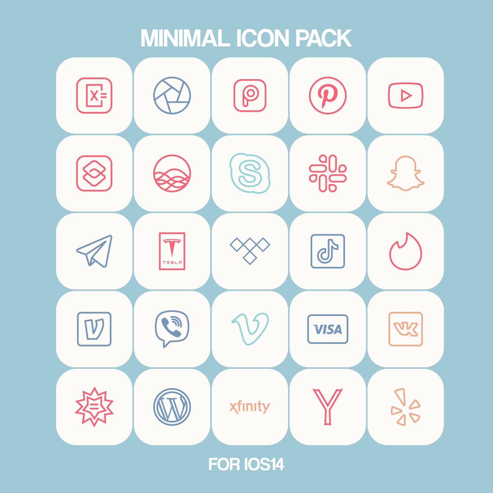 Ios14 Aesthetic Minimal Icon Pack 200 Pastel Icon Social | Etsy
