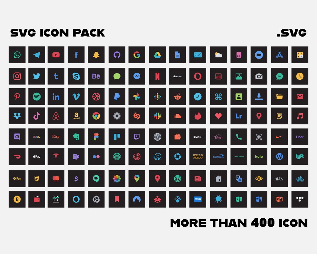 Svg Icon Pack, Social Media Icon Pack, Svg Minimal Icon for Your Design ...