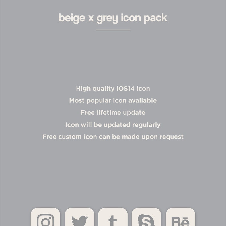 Beige and Grey Icon Pack Social Media Phone IOS16 Free - Etsy