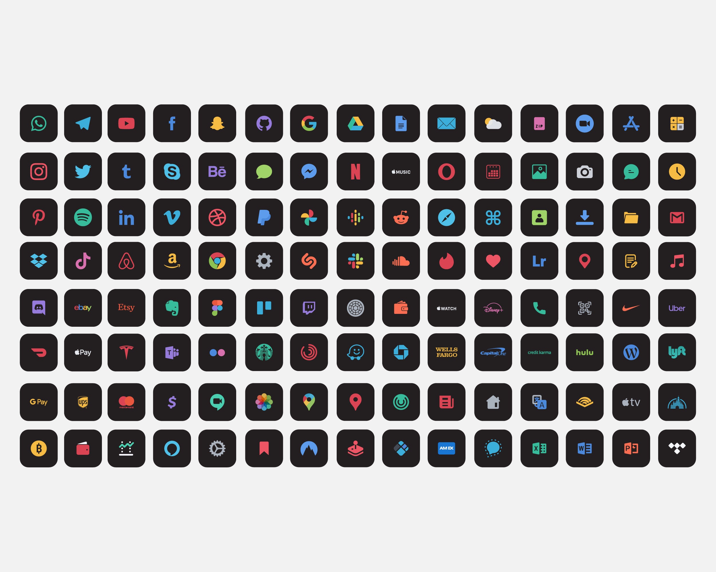 Dark Mode Matte Black Ios16 Icon Pack Social Media Phone - Etsy