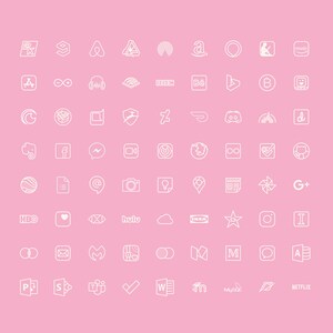 Ios14 Aesthetic Minimal Pink & White Icon Pack 200+ | Pastel Pink White ...