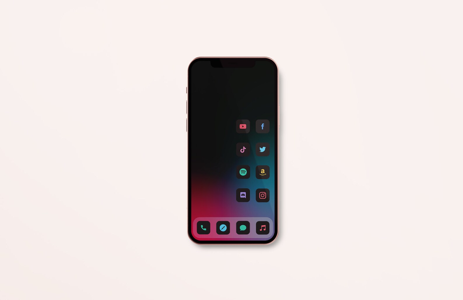 Dark Mode Matte Black Ios16 Icon Pack Social Media Phone - Etsy
