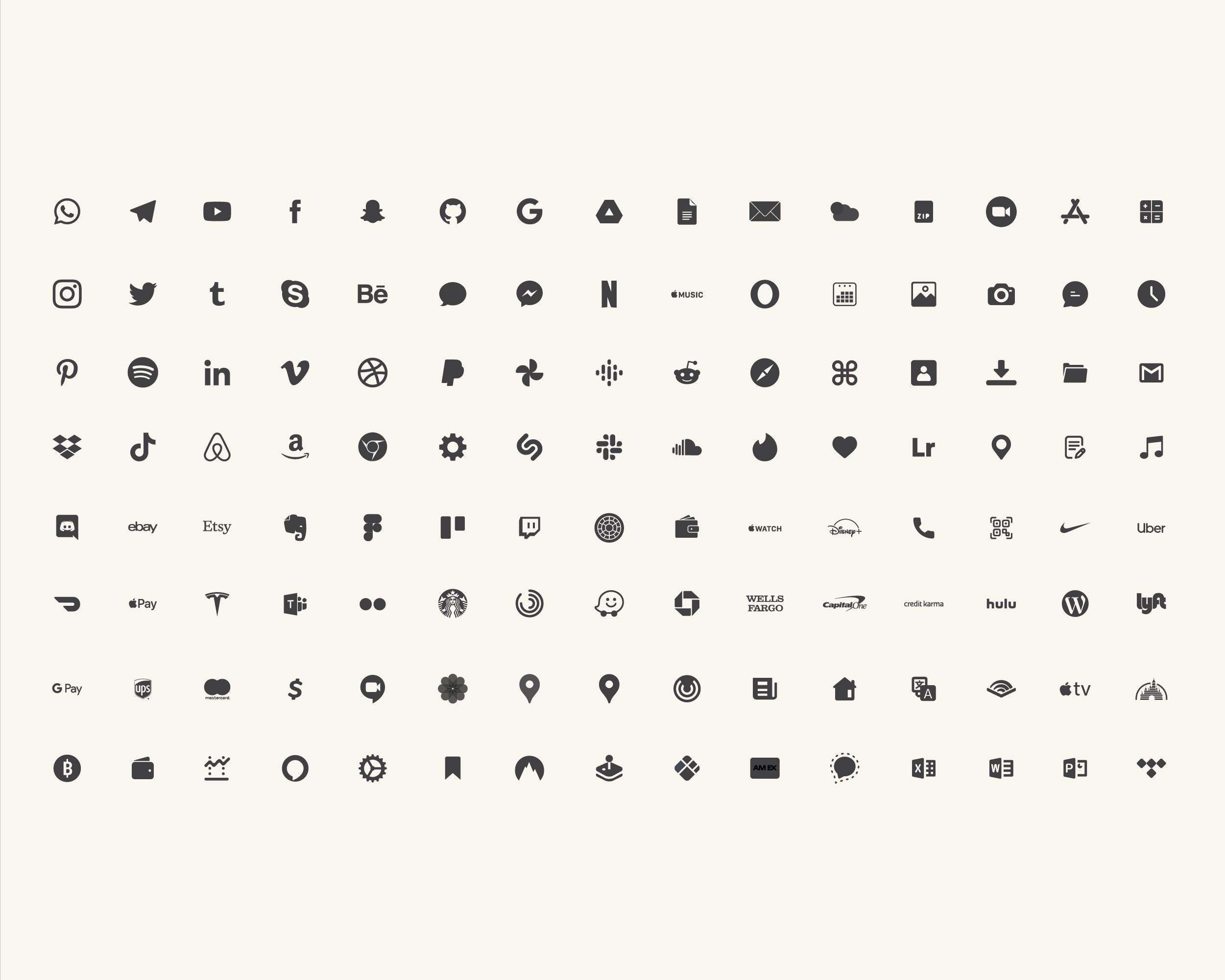 Dark Grey Matte Black Ios16 Icon Pack 200 Social Media - Etsy