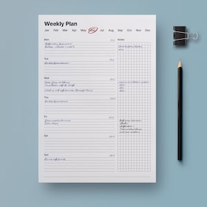 Minimal Printable Weekly Planner, Minimalist Planner, Minimal Weekly ...