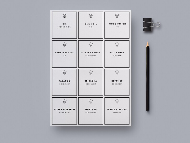 Printable Kitchen Labels Pantry Label Sticker Template | Etsy Canada