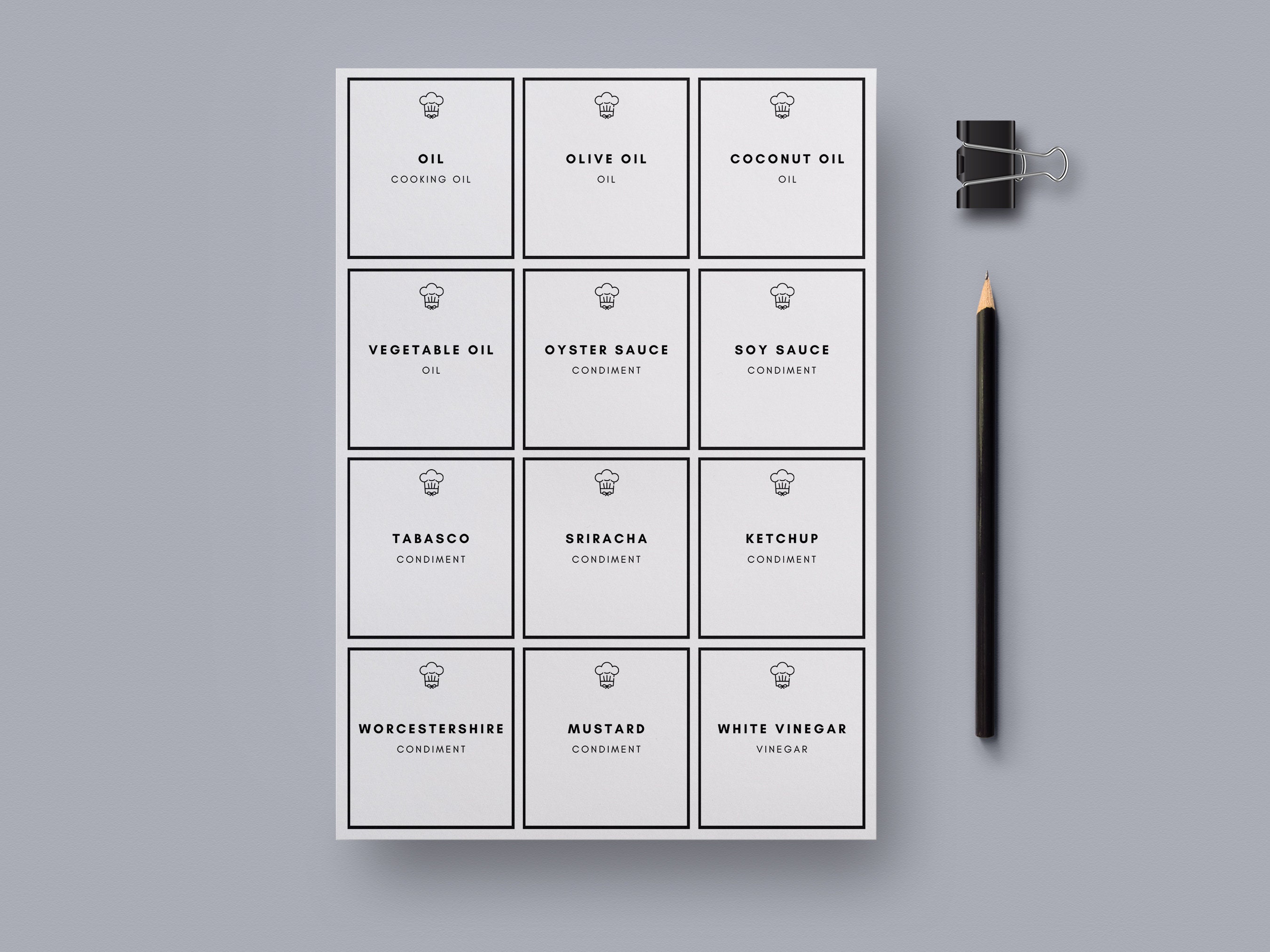 Printable Kitchen Labels Pantry Label Sticker Template | Etsy Canada