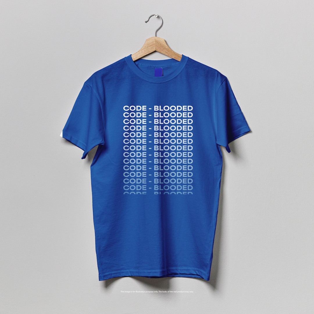 Code-blooded Royal Blue T-shirt, Funny Programmer Tee, IT Geek Coder Gift, Developer Shirt for ...