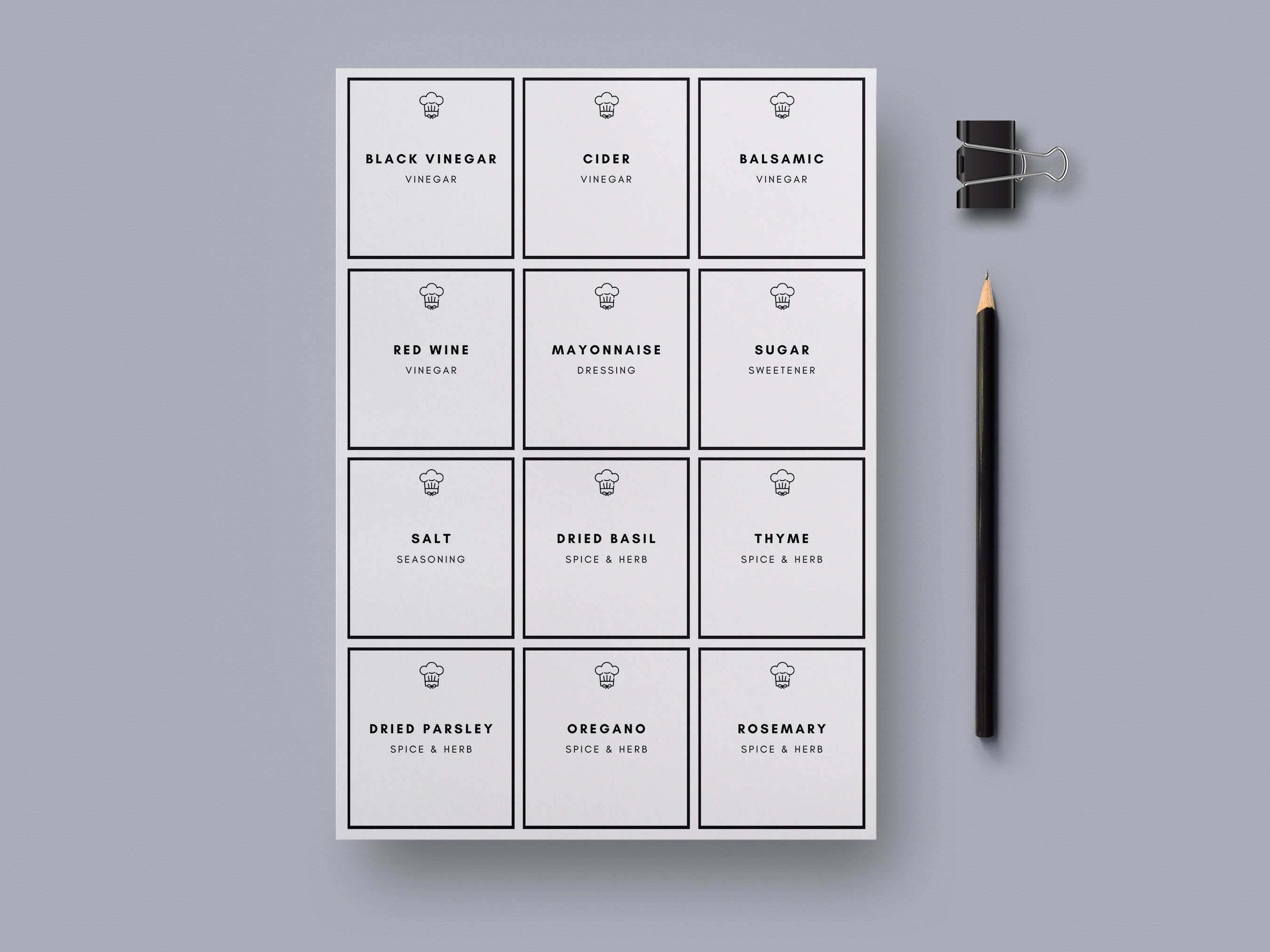 Printable Kitchen Labels Pantry Label Sticker Template | Etsy Canada