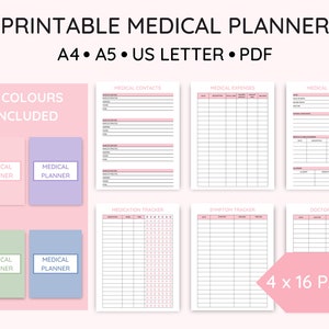 Printable Medical Planner Bundle, Medical Binder, Family Health Care ...
