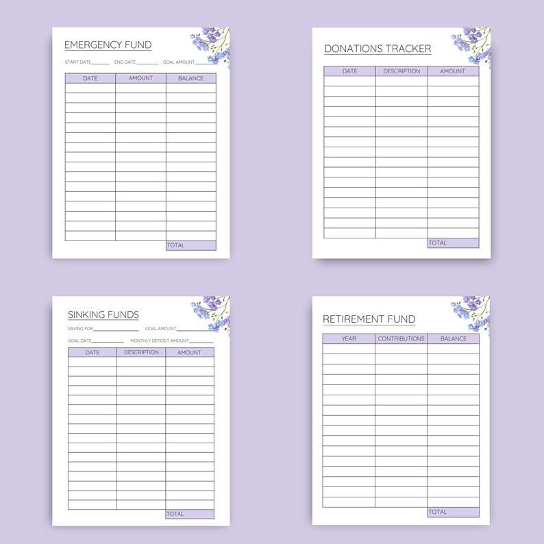 Printable Finance & Budget Planner Bundle, Financial Savings Tracker ...
