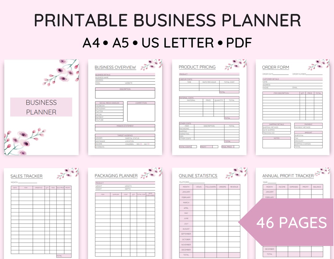 Printable Small Business Planner Bundle, Entrepreneur Planner Templates ...