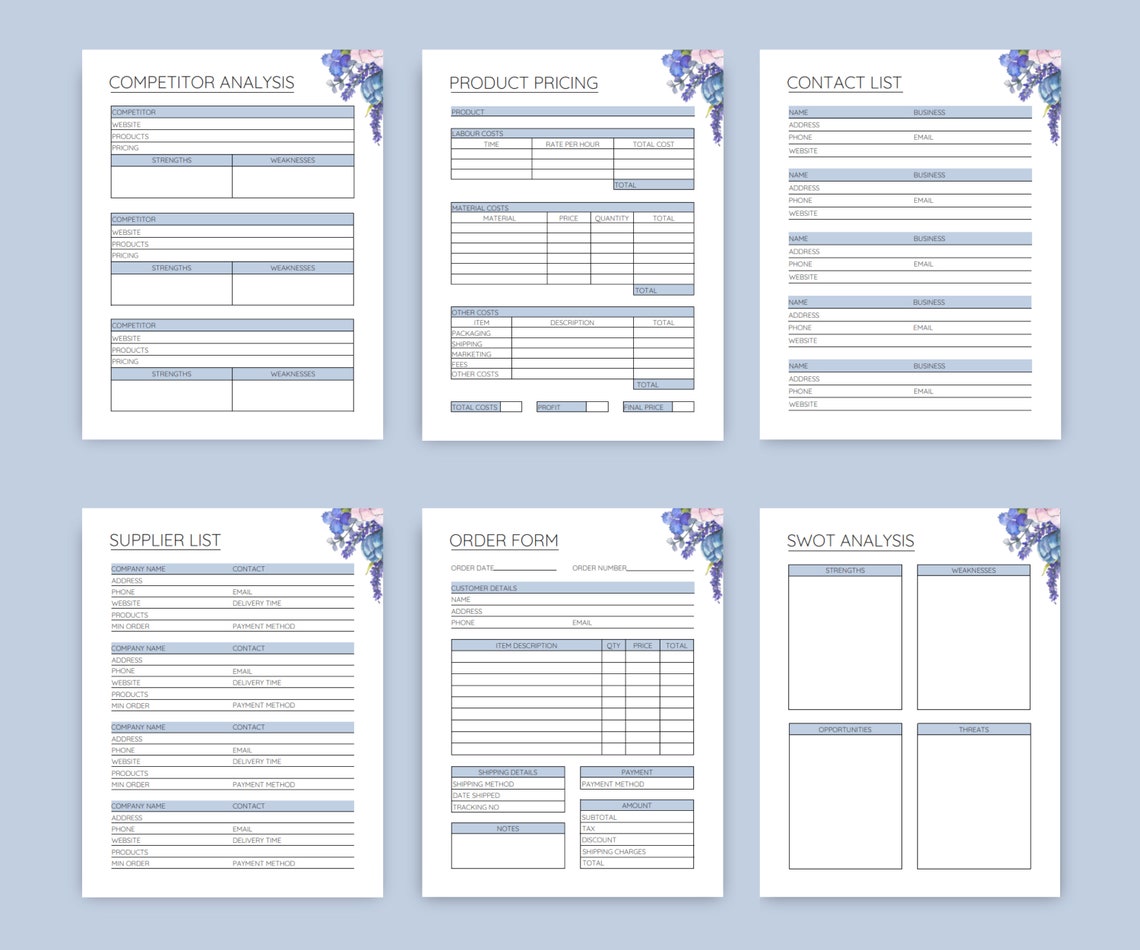 Printable Small Business Planner Bundle, Entrepreneur Planner Templates ...