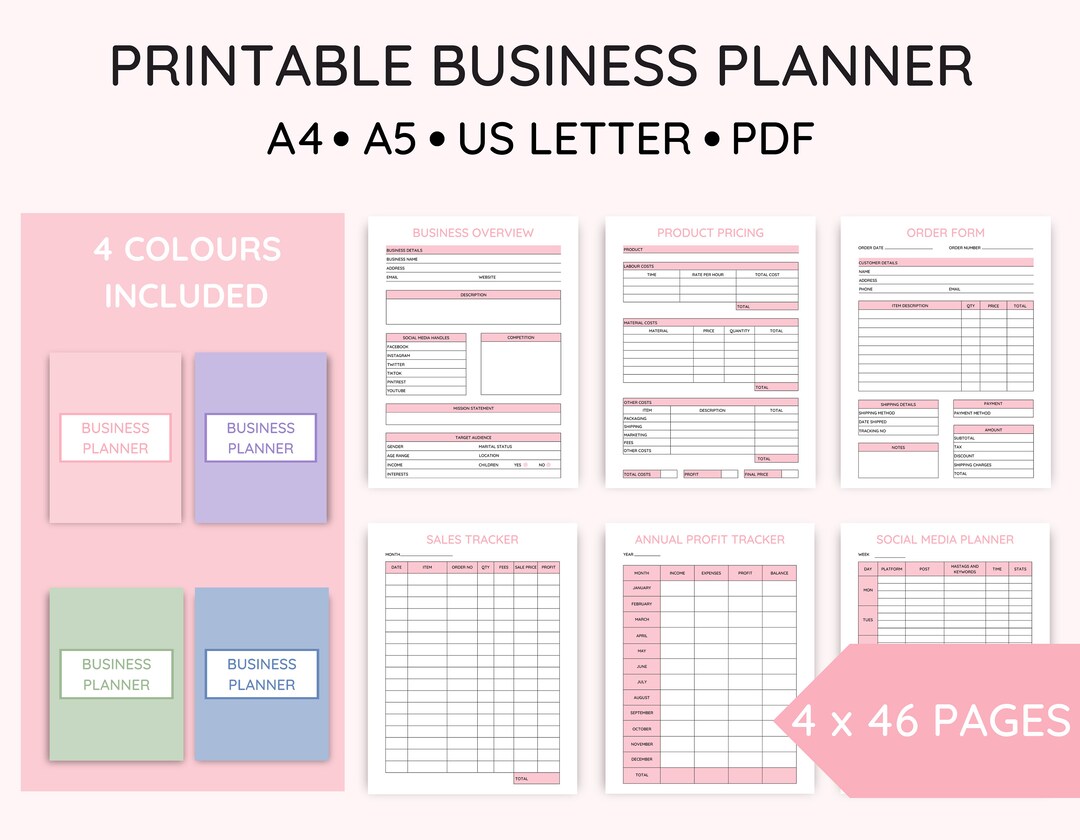 Printable Small Business Planner Bundle, Entrepreneur Planner Templates ...