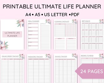 Printable Life Planner Bundle, Printable Home Management Binder ...