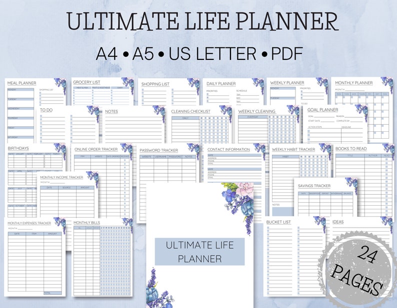 Printable Life Planner Bundle Printable Home Management - Etsy UK
