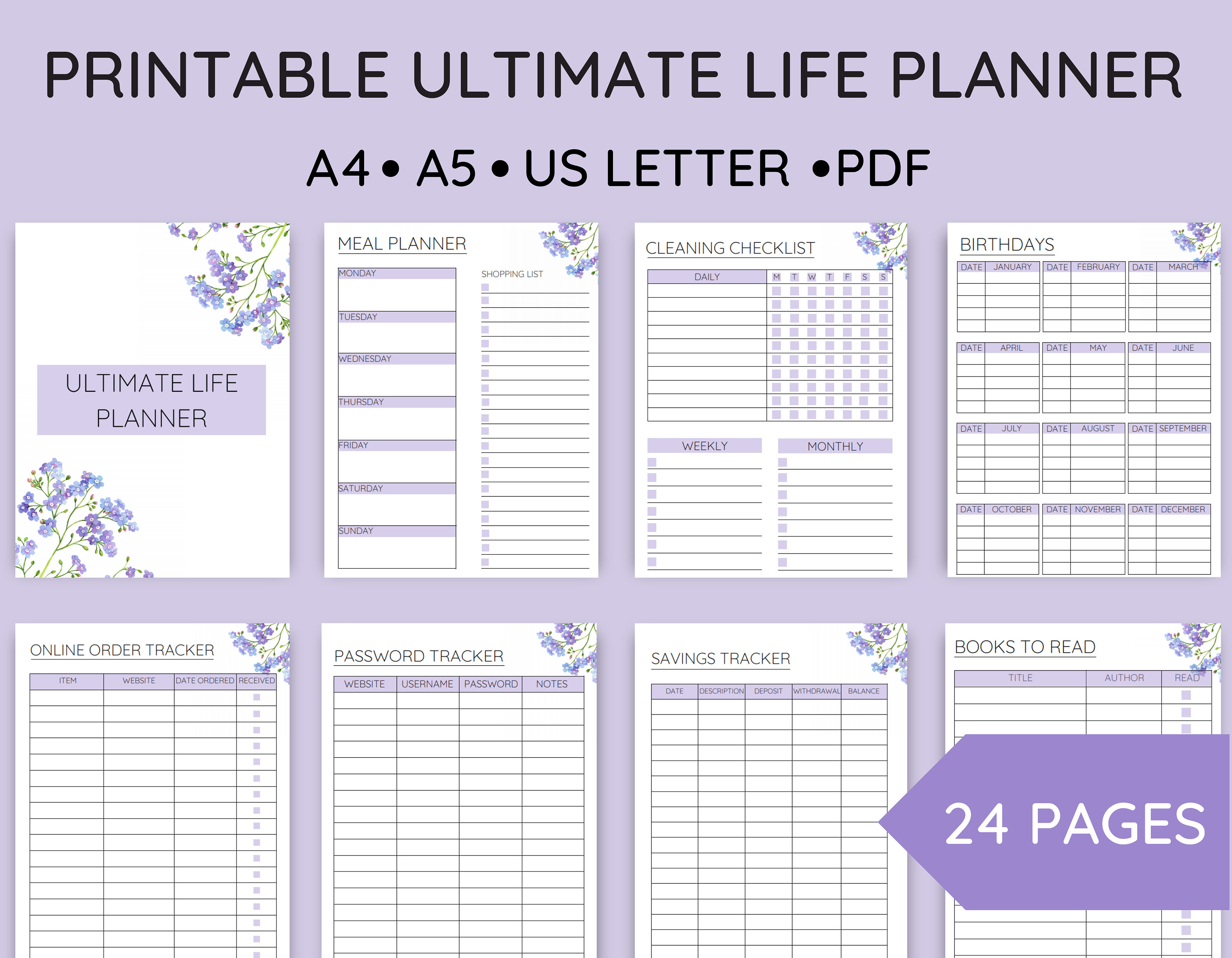 Printable Life Planner Bundle, Printable Home Management Binder ...