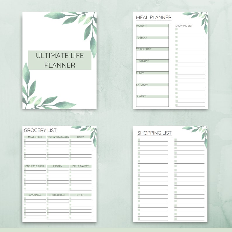 Printable Life Planner Bundle Printable Home Management - Etsy UK