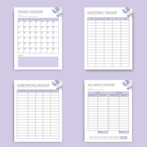 Printable Finance & Budget Planner Bundle, Financial Savings Tracker ...