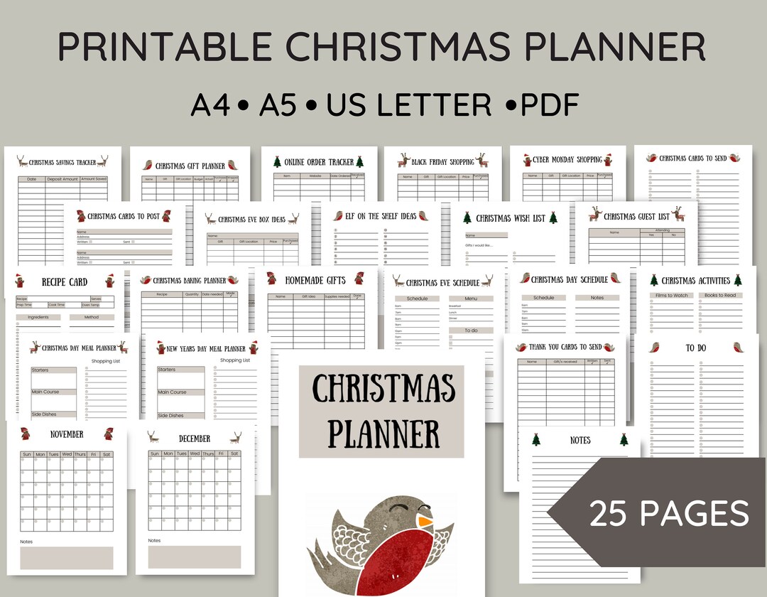 Christmas Planner Printable, Printable Holiday Planner, Xmas Planner ...