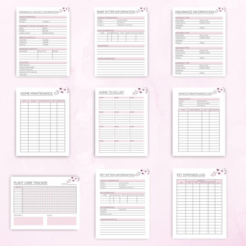 Printable Life Planner Bundle Printable Home Management - Etsy